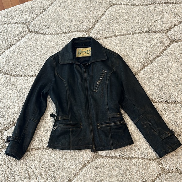 Avanti | Jackets & Coats | Black Geniune Vintage Leather Jacket | Poshmark